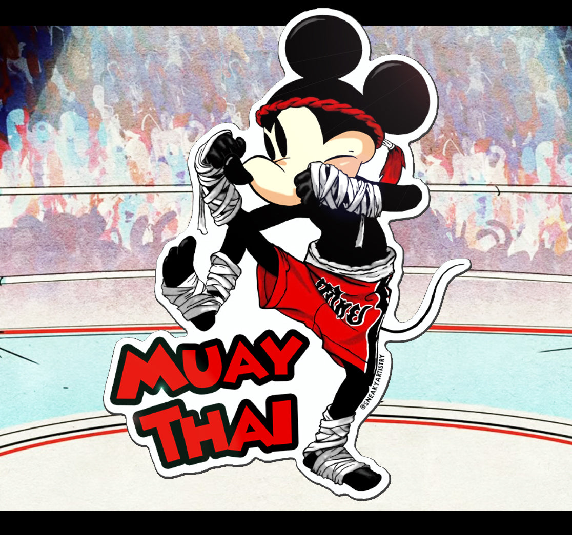 Muay Thai Mouse Sticker – Sneaky Artistry